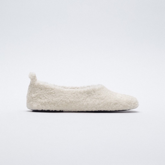 Zara | Shoes | Zara Faux Fur Ballet Flats White Nwt | Poshmark